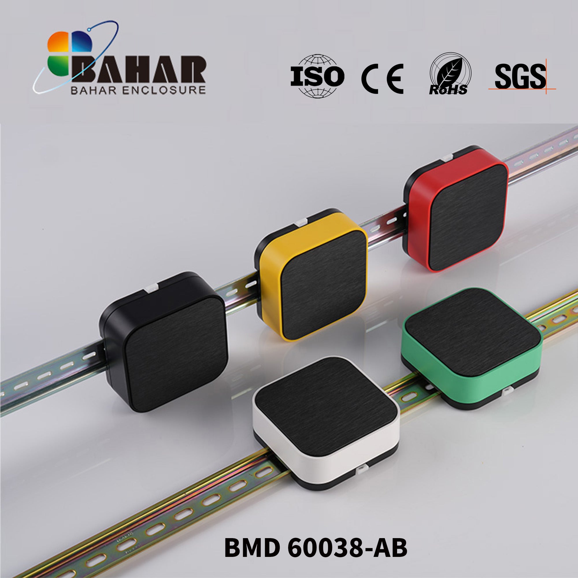 Plastic Electronic Square Enclosure BMD 60038-AB Din-Rail Mount